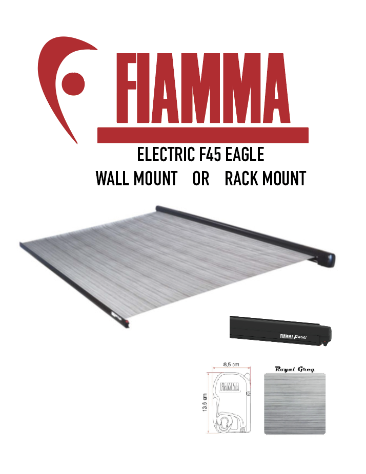 Fiamma Electric F45 Eagle 400 Deep Black (13'8") - 8'2" extension (with ...