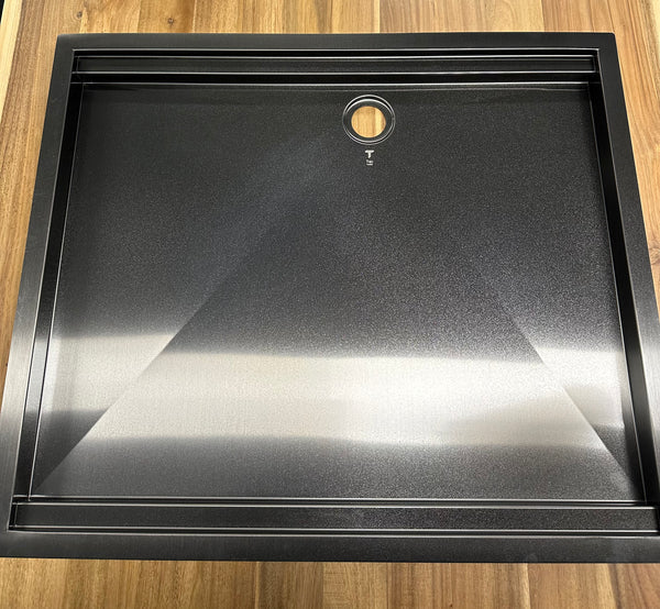 Ultra Low Profile Bamboo Shower Mat + Flange + Magnetic Curtain set ...